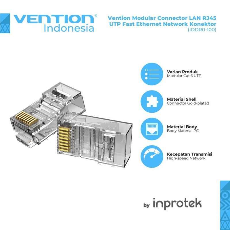 Jual Vention Modular Connector LAN RJ45 UTP Fast Ethernet Network ...