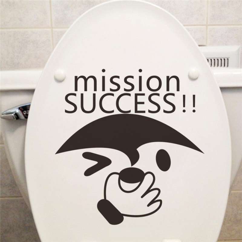 Promo Stiker Toilet Mission Success Decal Decor Closet Kamar Mandi ...