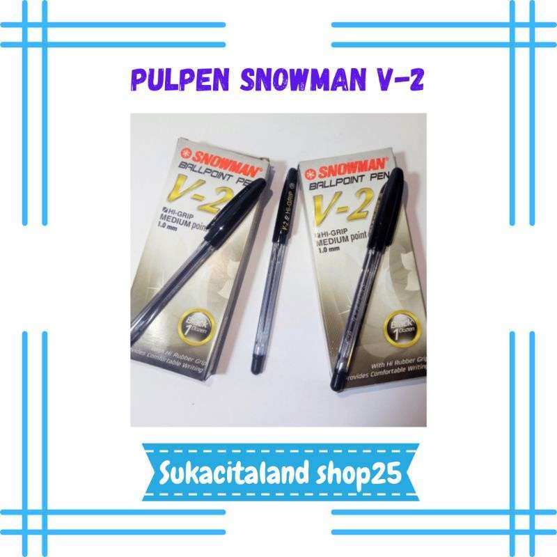 Jual Pulpen Snowman V2 Hitam 1,0 Mm | Pen | Bolpoin | Bolpen | Alat ...