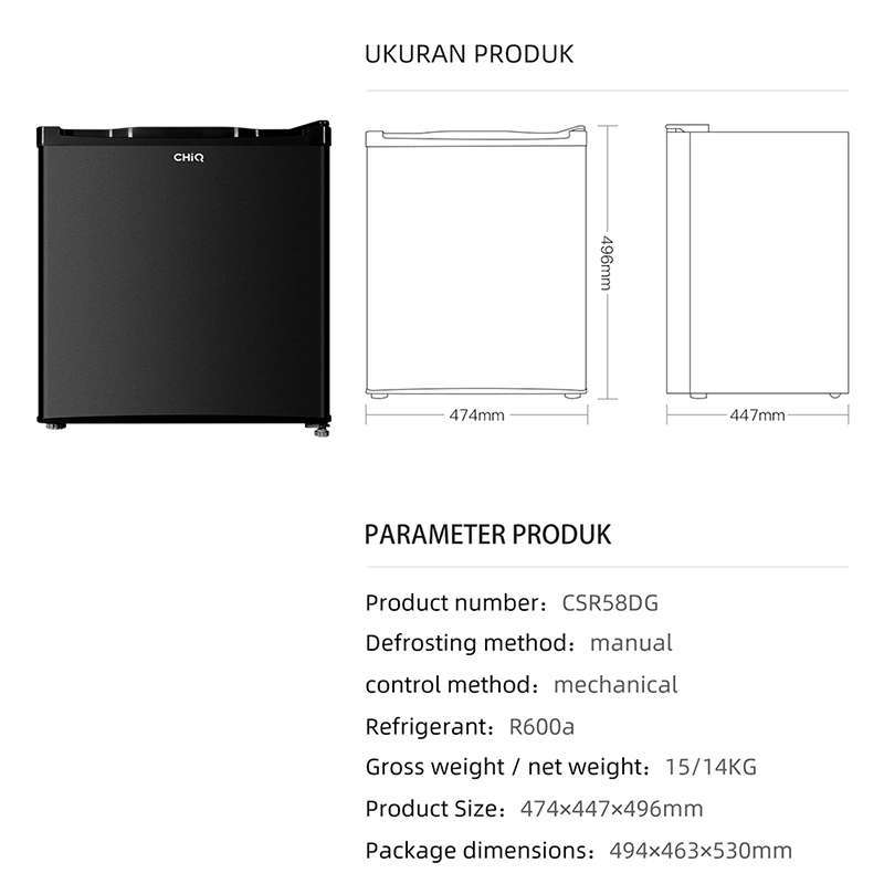 Promo Chiq Kulkas Mini Bar Refrigerator Mini Kapasitas 50 Liter ...