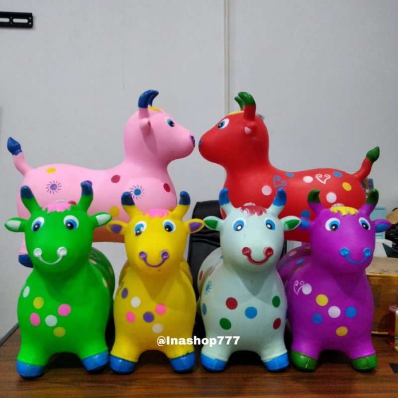 Promo Animal jumping musik A+ Sapi / Mainan Kuda Kudaan Karet Anak ...