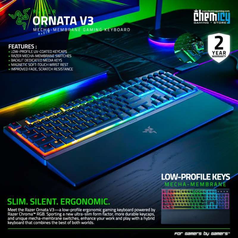 Jual Razer Ornata V3 Low Profile Mecha-membrane Rgb Gaming Keyboard Di ...