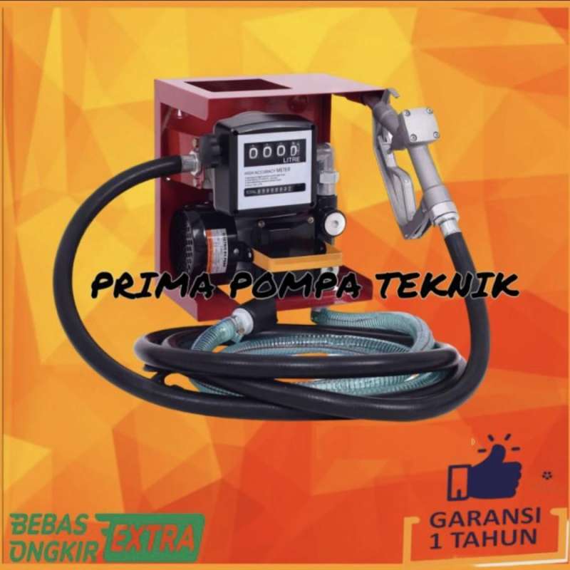 Jual Pompa Flowmeter Transfer Pump Minyak Solar Bensin Oli Portable di ...
