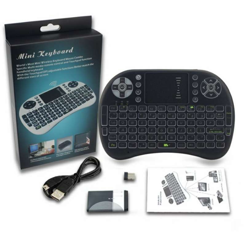 Jual Keyboard Mini Wireless 2.4 GHz untuk smart TV Android Backlight di ...