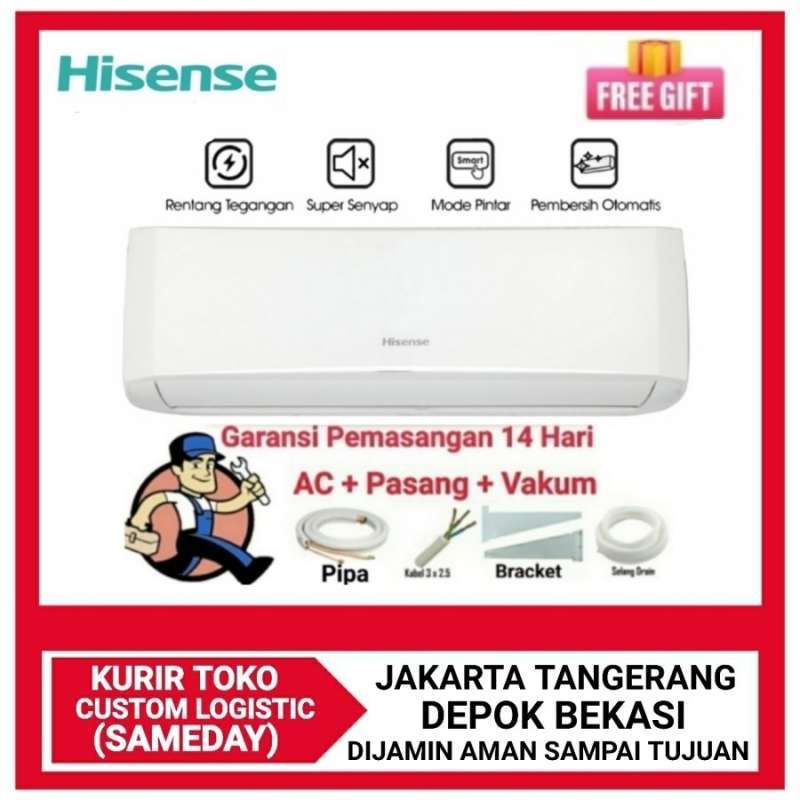 Jual HISENSE AC SPLIT 11/2 12CDG STANDAR+ PASANG 1,5 PK R32 AN12CDG di ...