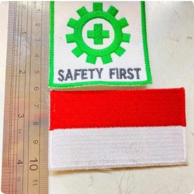 Jual Unik Logo Safety First K3 Dan Bendera Merah Putih Emblem Bet Logo ...