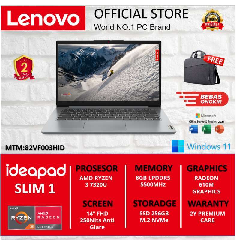 Jual Lenovo Ideapad Slim 1 Ryzen 3 7320u Ram 8gb Ssd 256gb 14 Fhd Win11 Ohs21 Di Seller Lenovo ...