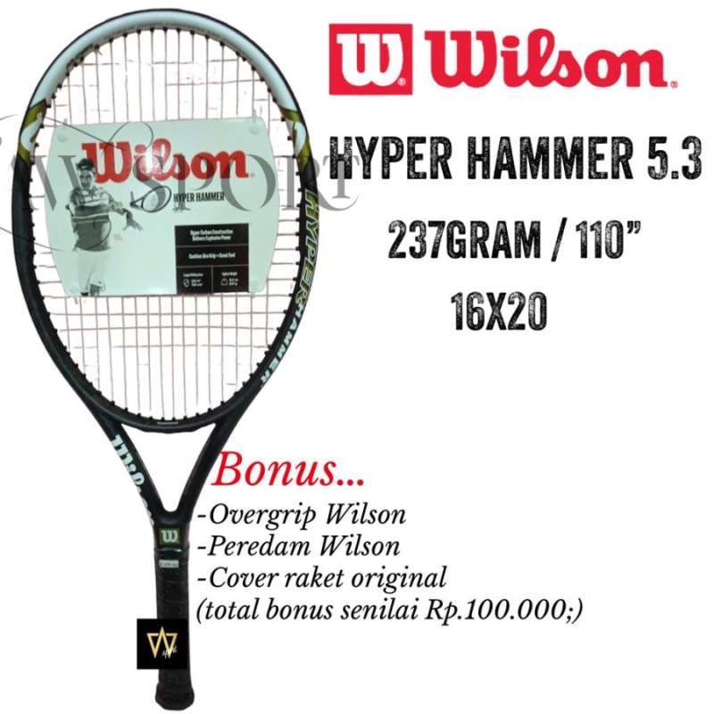 Jual Raket Tenis Wilson HYPER HAMMER 5.3 Berat : 237g 110 / Tennis ...