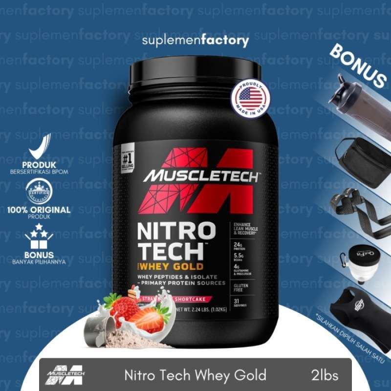 Promo Muscletech Nitrotech Whey Gold 2,2lbs 2,2 lbs 2lb Protein Isolate ...