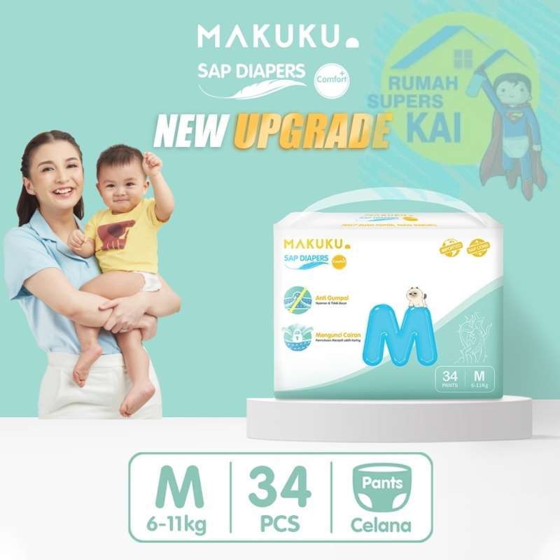 Promo MAKUKU COMFORT M34 NEW SAP DIAPERS Diskon 8% di Seller Rumah Superskai Official Store ...