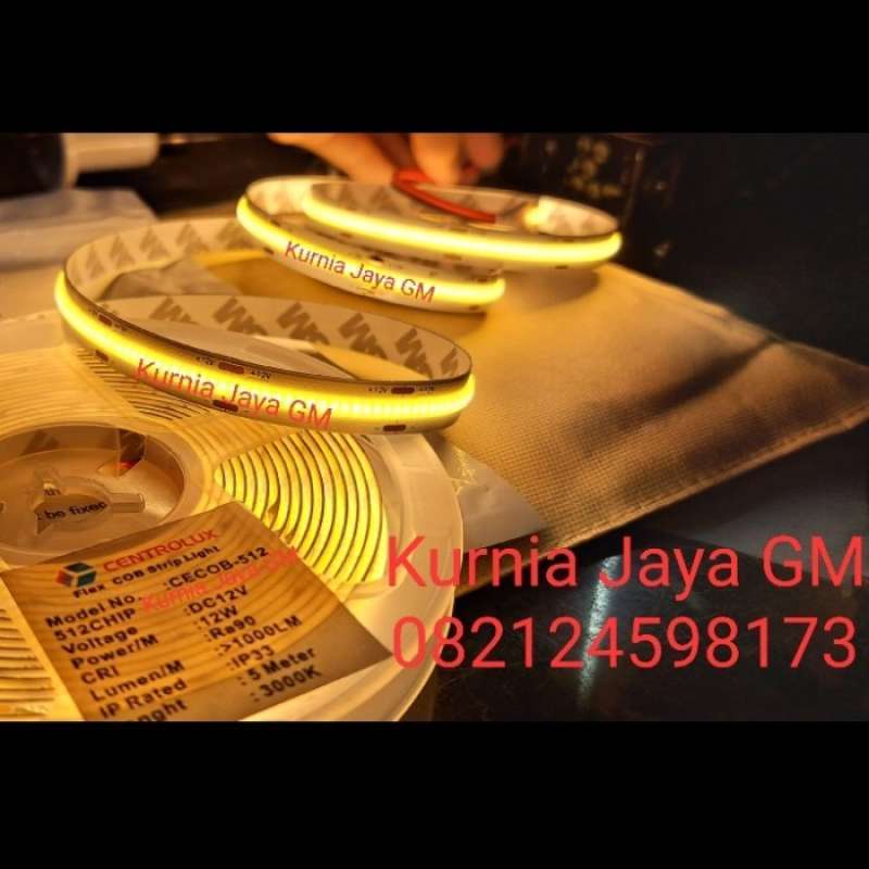 Jual Led Strip Cob Dotless 512led Dc12v 5meter Centrolux Strip Led Ip33 ...