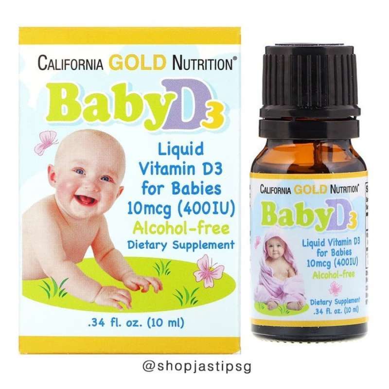 Jual Jkt California Gold Nutrition Baby Vitamin D3 Drops 400iu 10ml ...