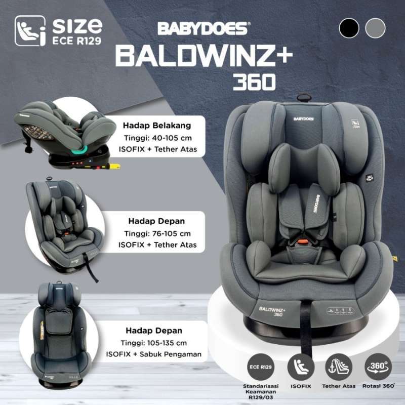 Jual Car Seat Dudukan Mobil Anak Bayi Babydoes Baldwinz+ 360° With R129 ...