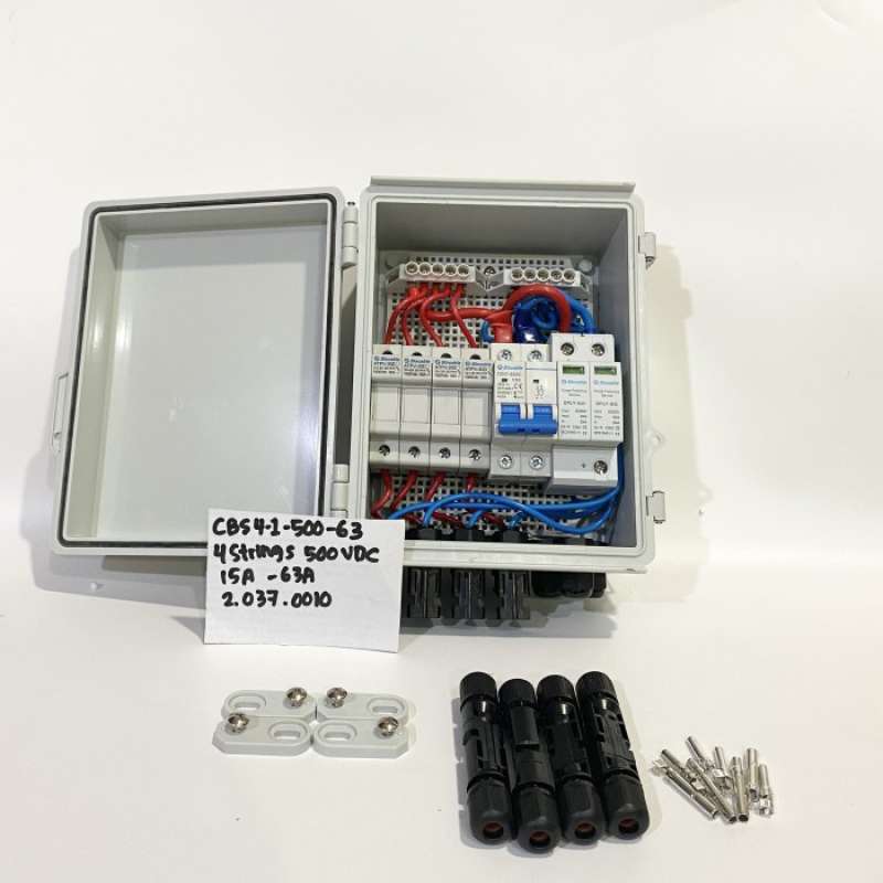 Promo Slocable PV Combiner Box 4 Strings 500VDC 15A Fuse DC Surge ...