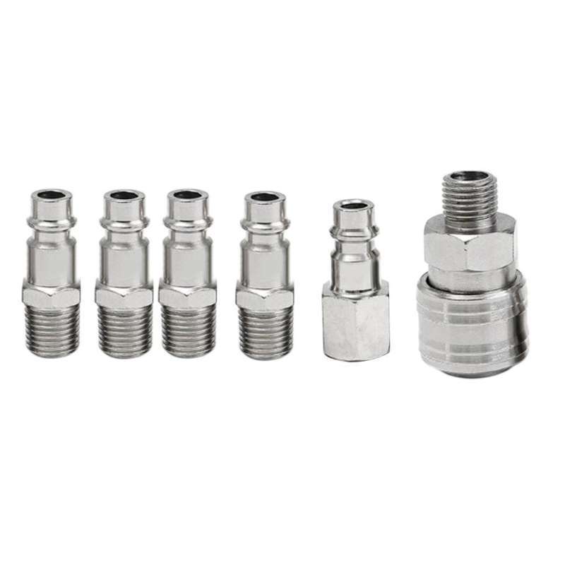 Jual Set of 6pcs Pneumatic Air Quick Connectors Coupling Adapter Thread ...