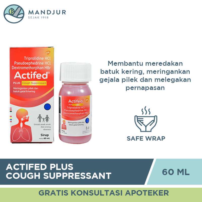 Jual Actifed Plus Cough Suppressant (Actifed Merah) - Obat Batuk dan ...