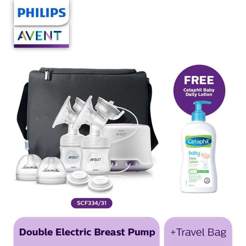 Jual Philips Avent Electric Breast Pump SCF334/31 Free Cetaphil Baby ...
