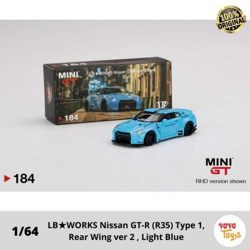 Jual MiniGT LBWORKS Nissan GT-R R35 LBWK Rear Wing Light Blue Mini GT ...