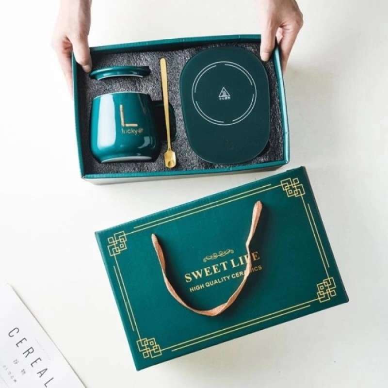 Promo Mug Set + Termostat Gift Set Gelas Set Pemanas Tea Coffee Mug ...
