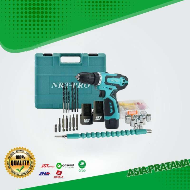 Promo Nrt-Pro Mesin Bor Baterai Cordless Drill Nrt Pro Dc-330 Set 10Mm ...
