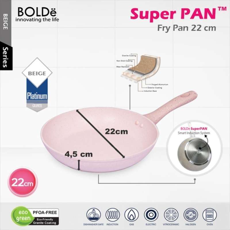 Jual BOLDe Super Pan Fry Pan 22 CM Granite Beige Series di Seller HARVI ...