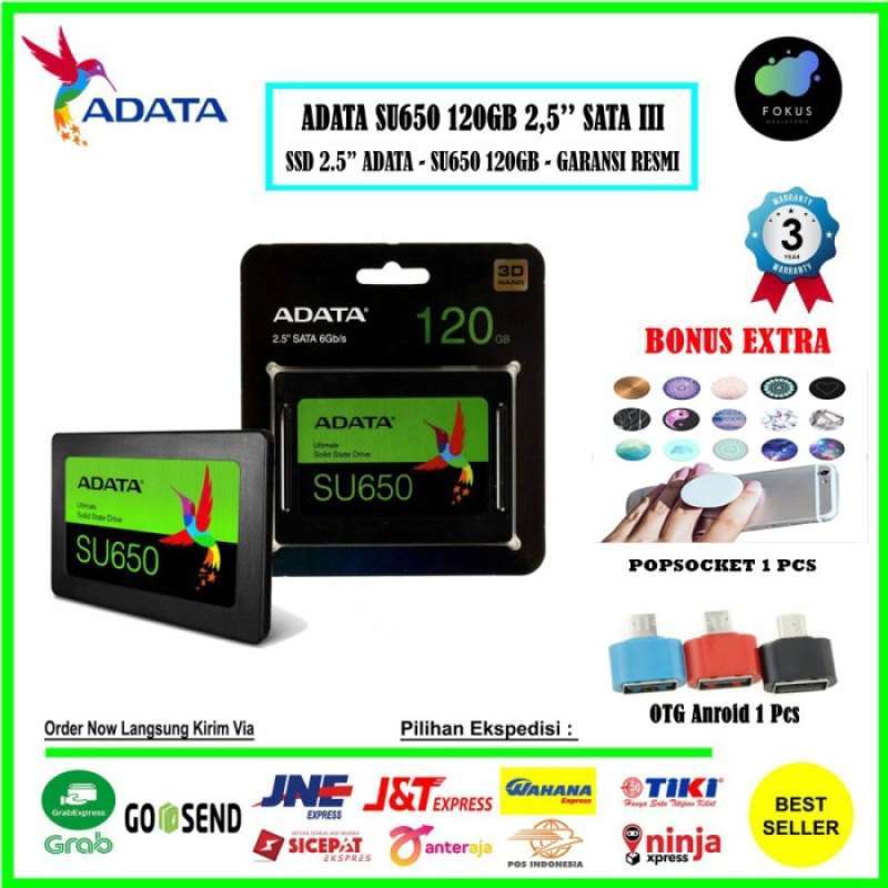 Promo Adata Ssd Su650 120Gb 2.5 Sata Iii 3D Nand Flash For Pc & Laptop Diskon 10% di Seller ...