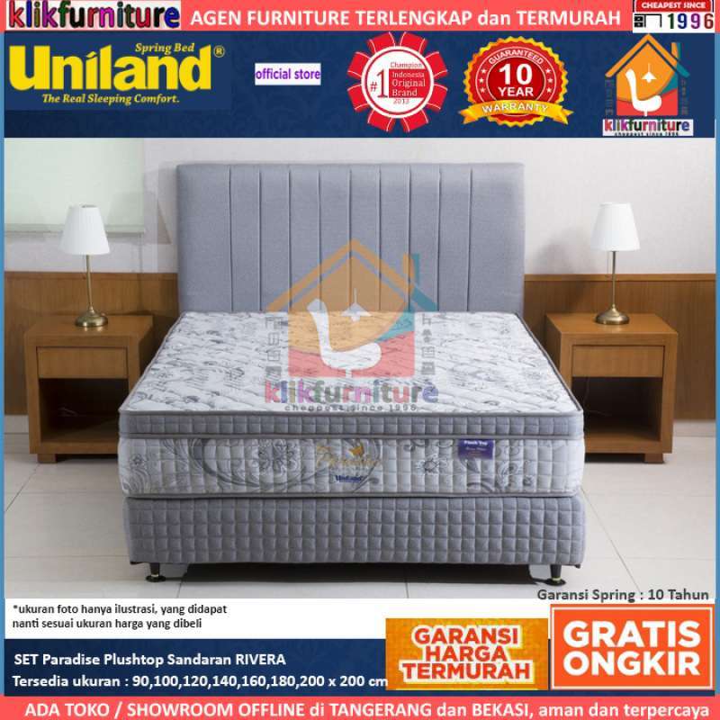 Promo Full Set Paradise Plushtop Rivera Uniland Springbed - 90 X 200 ...