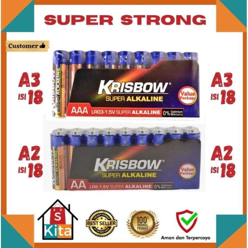 Jual Krisbow Baterai Batre Aa/aaa Isi 18 Baterai Remot Batre Jam Di ...