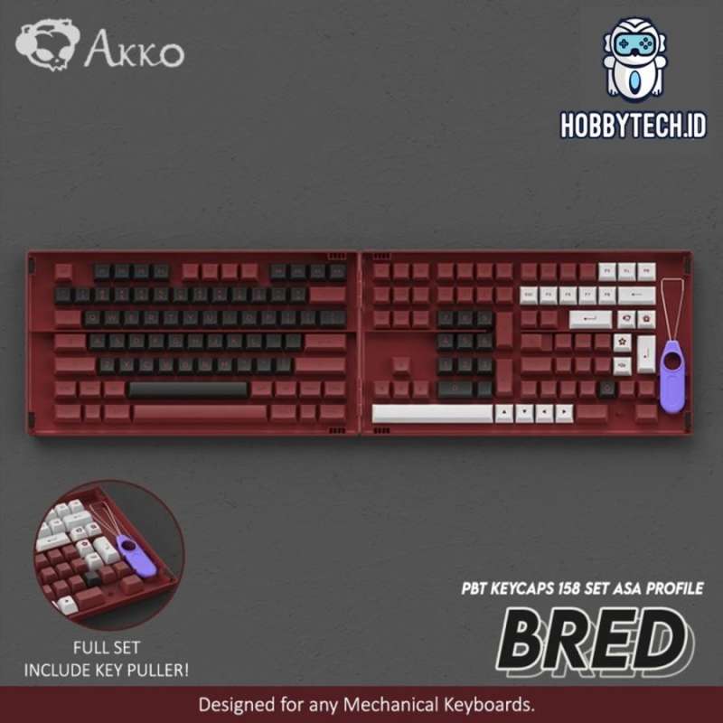 Jual Akko Bred ASA Profile 158 Keycaps Set PBT Doubleshot di Seller ...