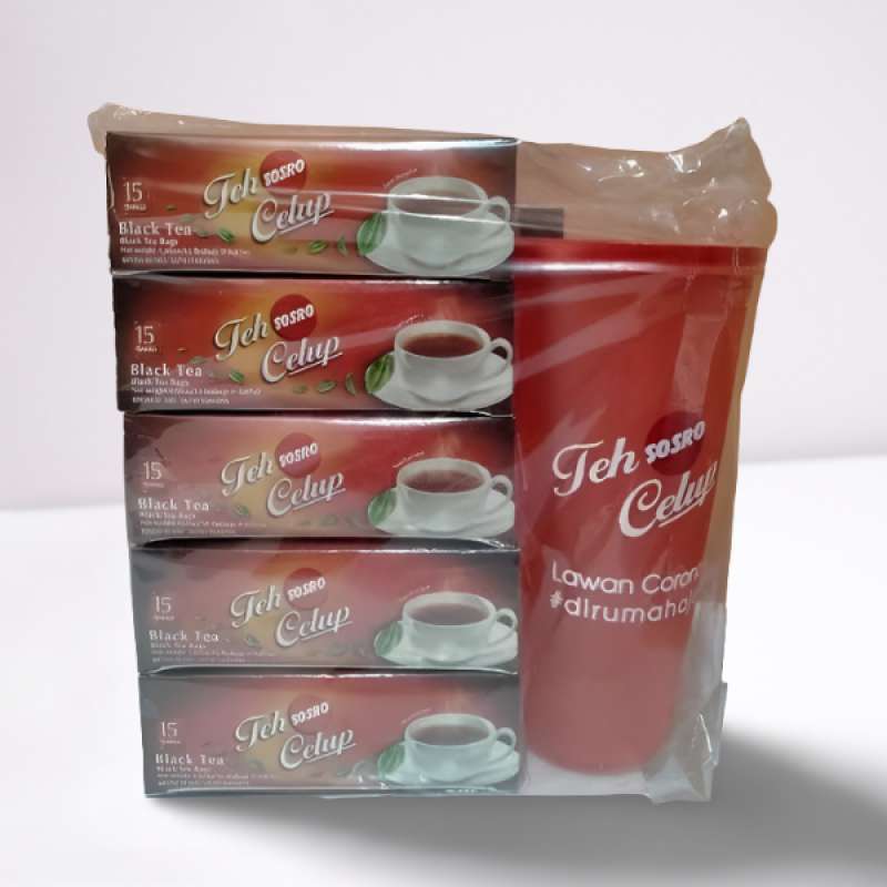 Jual Teh celup Sosro (5box@15 sachet ) free Tumbler teh murah dan harum ...