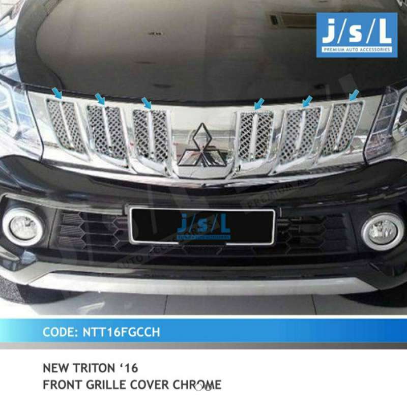 Jual grill depan mobil all new Triton front grille cover chrome di ...