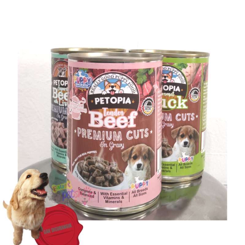 Jual Petopia Puppy Beef Gravy 415g Wet Food Makanan Anjing Basah Kaleng ...