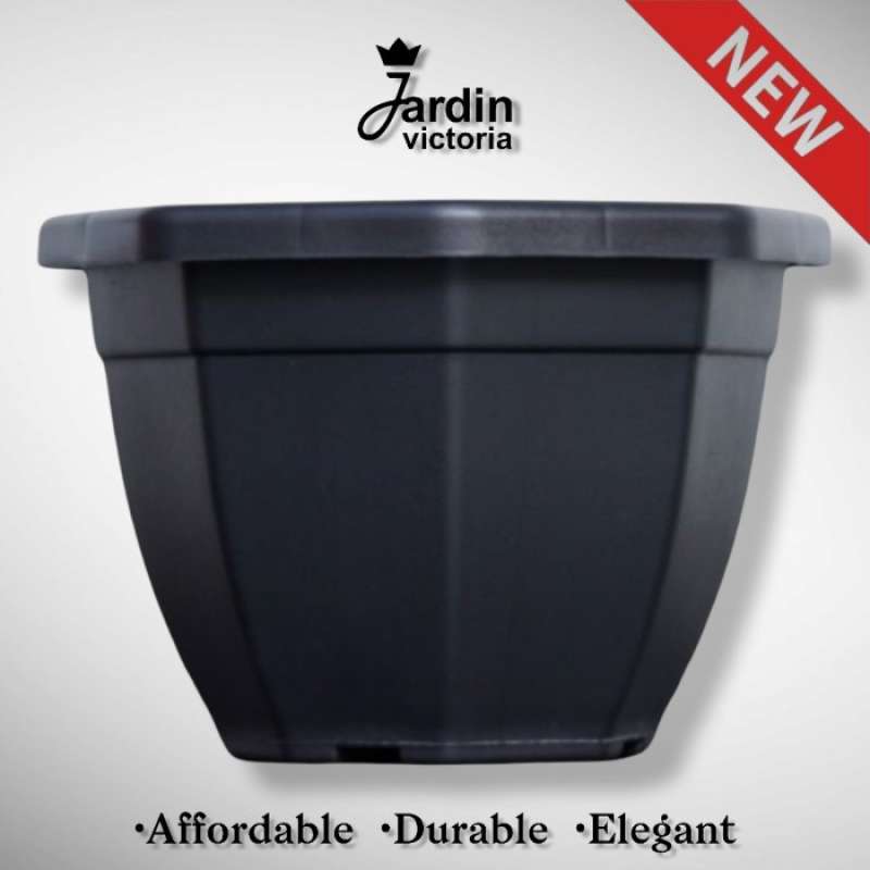 Jual Pot Bunga Hitam 35 Octagon Jardin Victoria Pot Tanaman Besar ...
