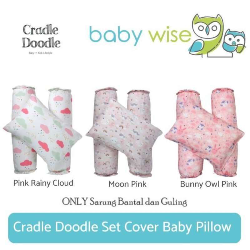 Jual Cradle Doodle Set Cover Baby Pillow - Bunny Black Pink di Seller ...
