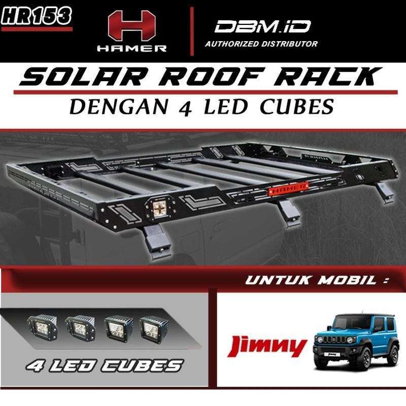 Jual HAMER Solar Roof Rack + 4 Lampu LED CUBES for SUZUKI JIMNY 2018 ...