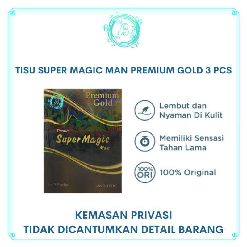 Jual Bulan Ini Aja Kak! Tissue Super Magic Man Antiseptic Premium Gold ...