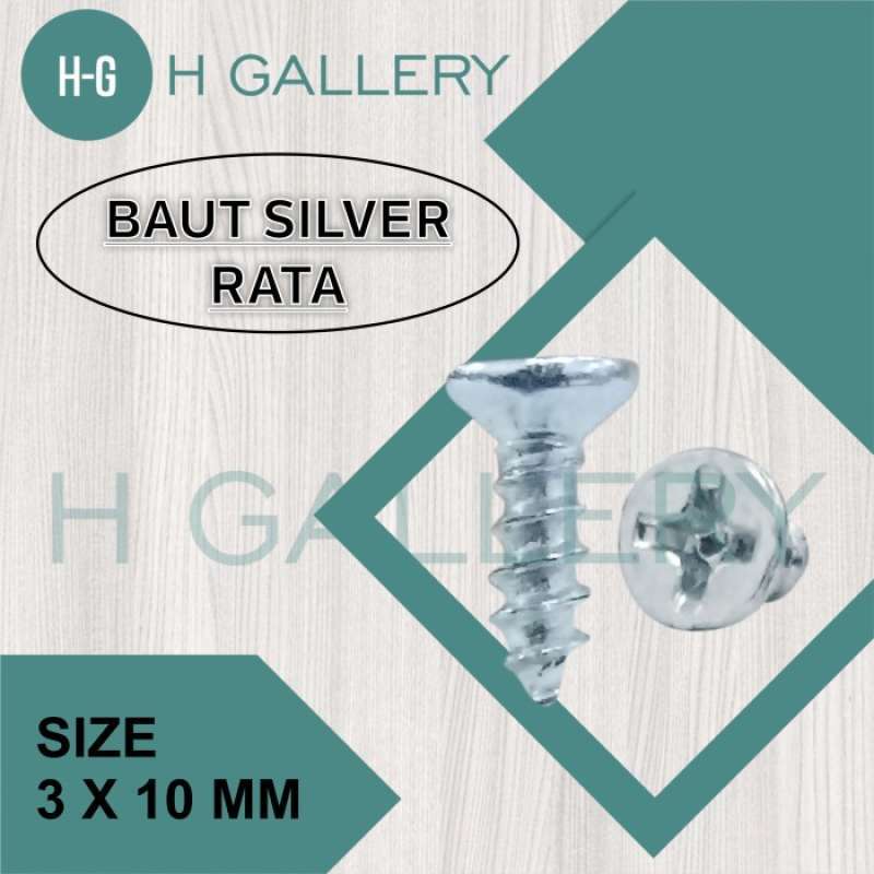 Jual Baut Silver Kepala Rata 3 X 10 Mm @ 2000 Pcs di Seller TB NUMERO ...