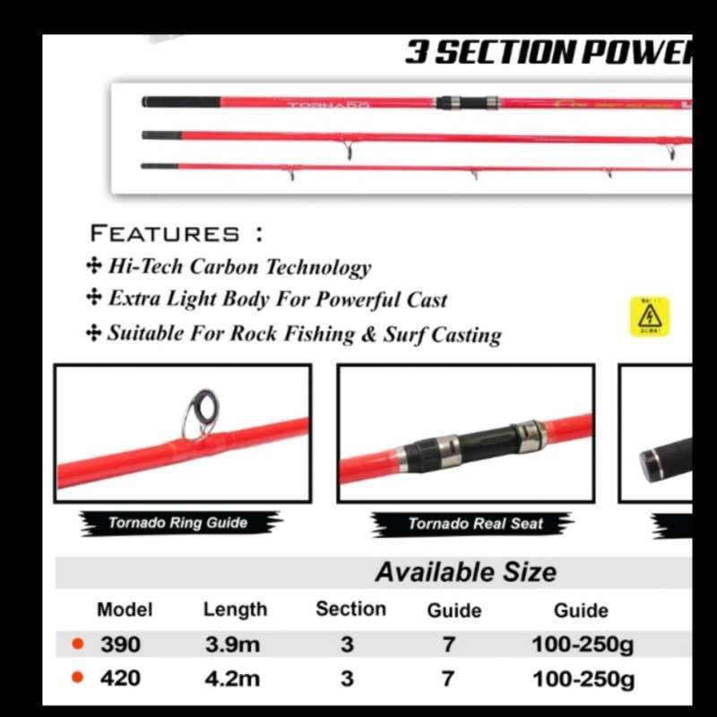 Jual Joran Tornado Colmic Surf 390 420 Joran Surf Sambung Iii Composite ...