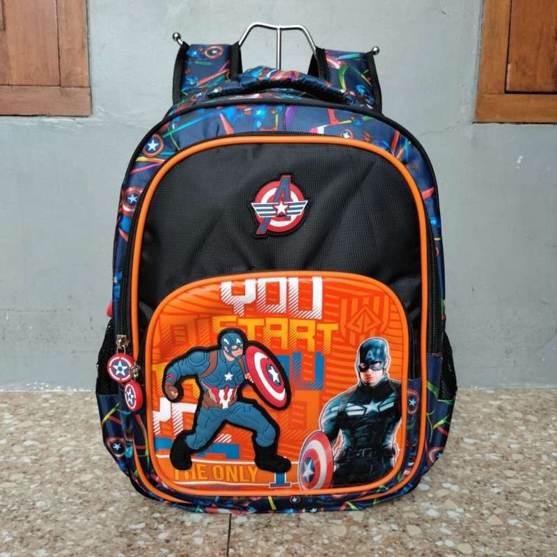 Jual Tas Ransel Backpack Sekolah Anak Laki Laki Tk Sd Ukuran Tanggung Caption America Import Di ...
