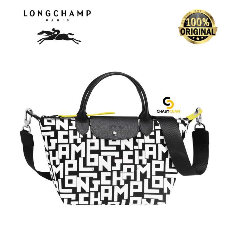 Promo Tas Longchamp LC Le Pliage Top Handle Shoulder Bag White Original ...
