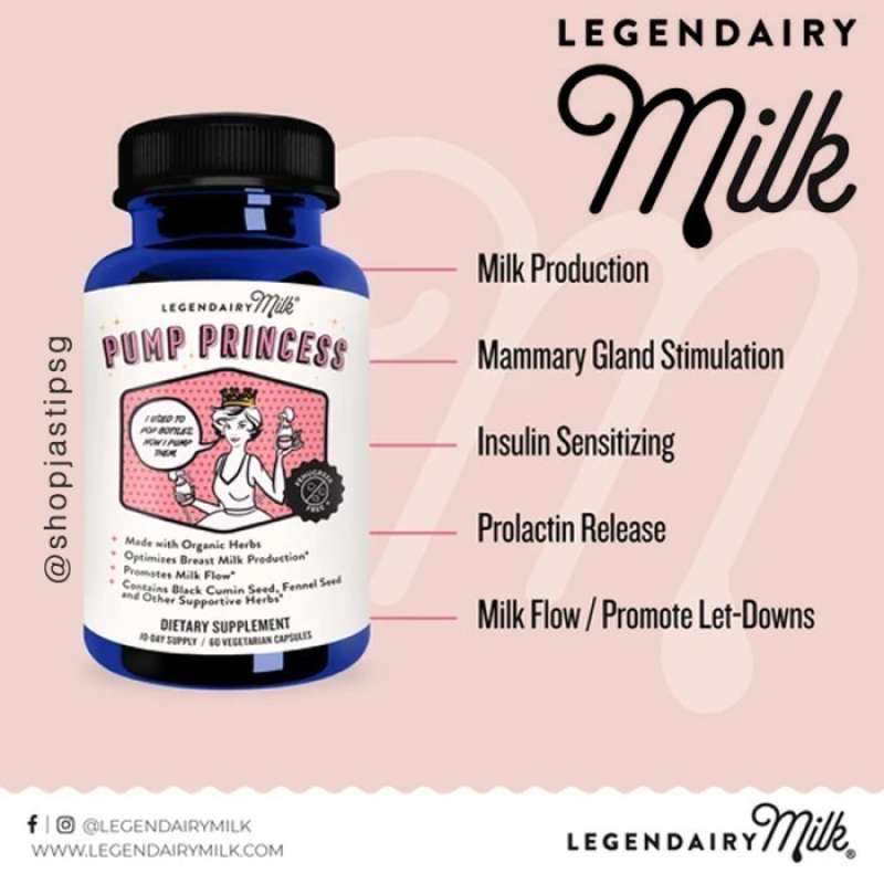 Promo Legendairy Milk Pump Princess 60 Capsules Penambah Asi Booster ...