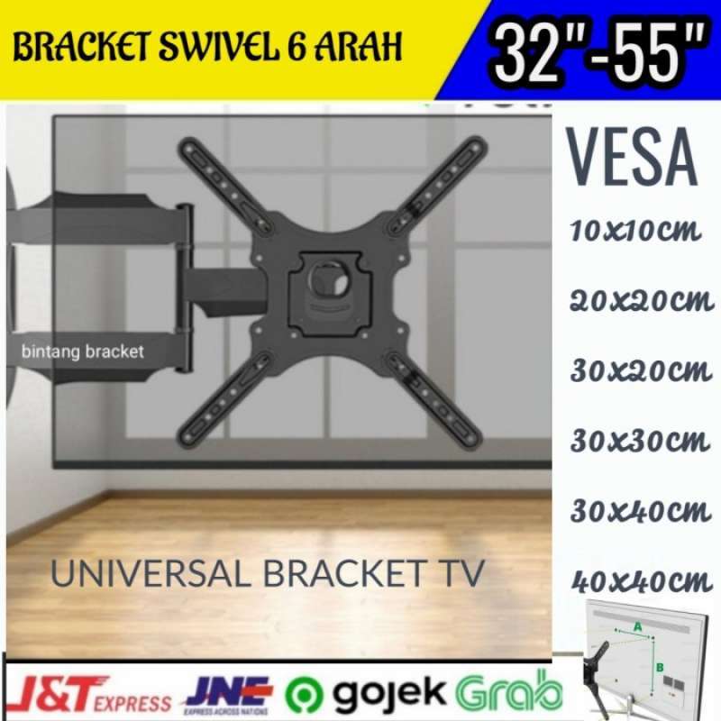 Jual Nb North Bayou Full Motion Articulating Tv Wall Mount Bracket For ...