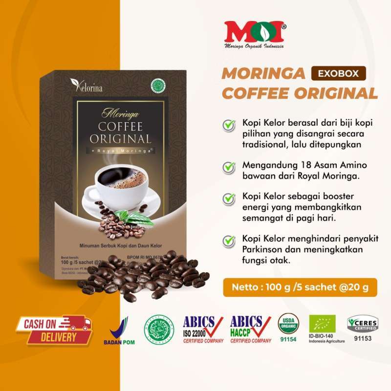 Jual KELORINA - Moringa Coffee Kopi Daun Kelor Premium Serbuk Bubuk ...