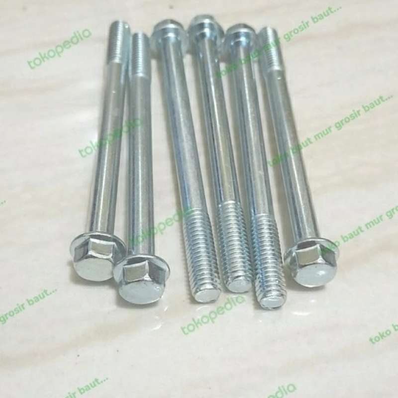 Promo Flange Bolt / Baut Flange M6X60 Kunci 8 (50Pcs) Baut Cvt Diskon ...