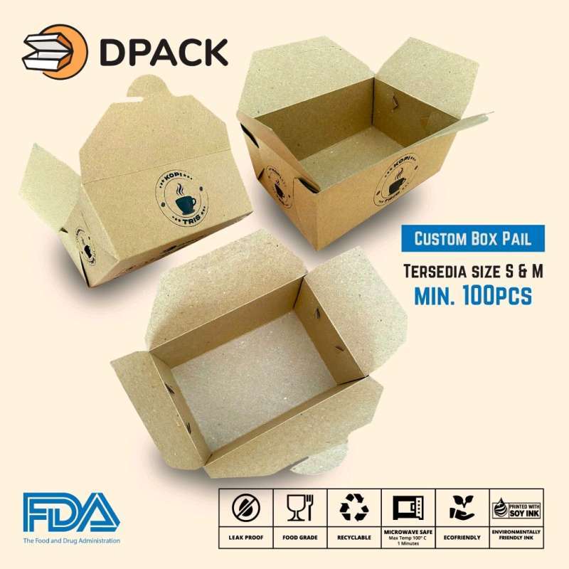 Jual Custom Box Laminasi Box Pail Selip M Kraft - 10.000pcs - 1000pcs ...