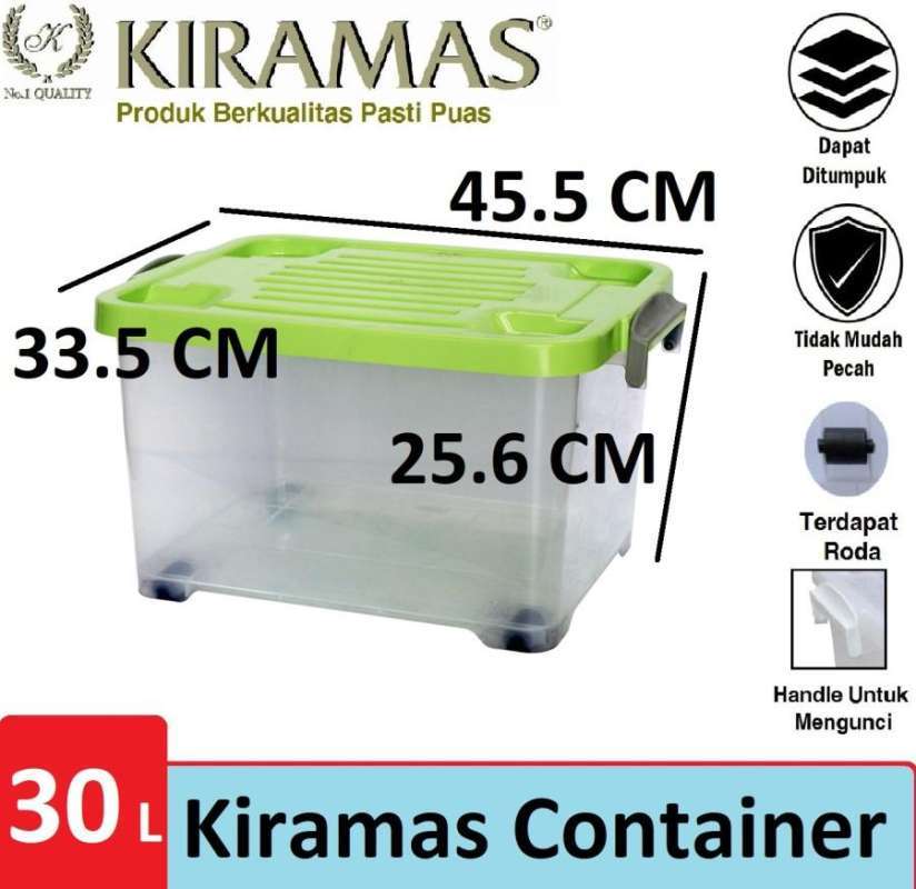 Jual Container Box 30 Liter Kiramas 1037 AR Hijau (By Gojek / Grab) di ...