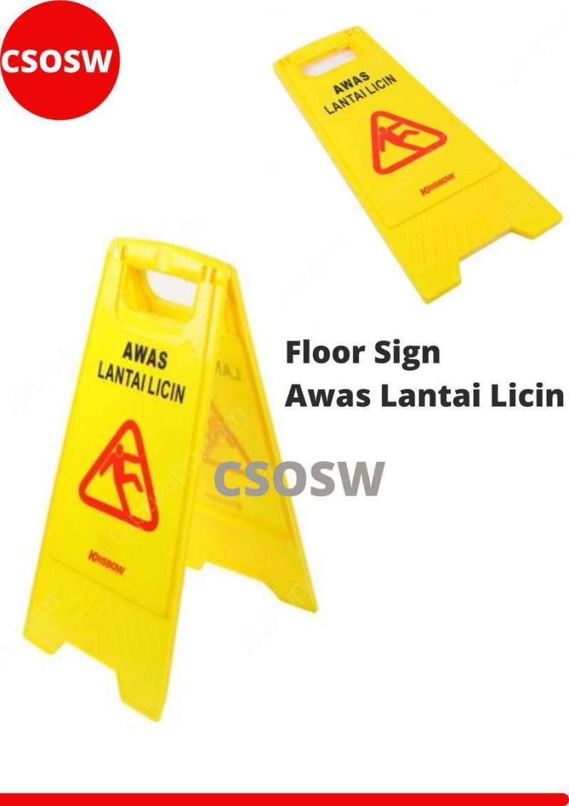 Jual Krisbow Floor Sign Awas Lantai Licin Papan Plastik Penanda 26x5x64 ...