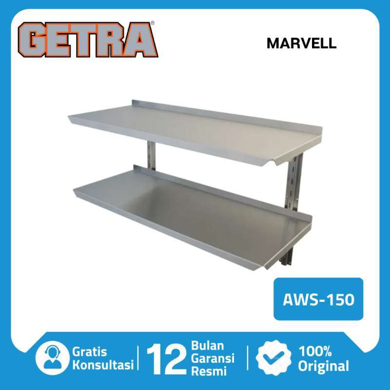 Jual GETRA S/S DOUBLE ADJUSTABLE WALL SHELVES AWS-150 RAK DINDING ...