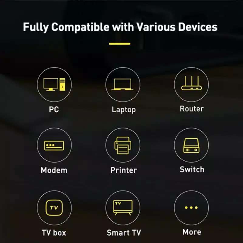 Jual Baseus Kabel Ethernet Rj45 Lan Network 1m / 100cm - Lan Cable ...