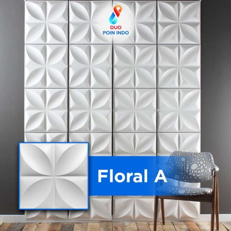 Promo Wall Panel 3d Pvc 50x50 Wallpaper Desain Interior Rumah White ...